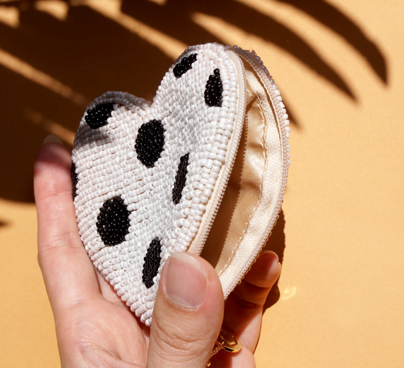 Beaded Coin Purse - Heart (White) – Hyggerium