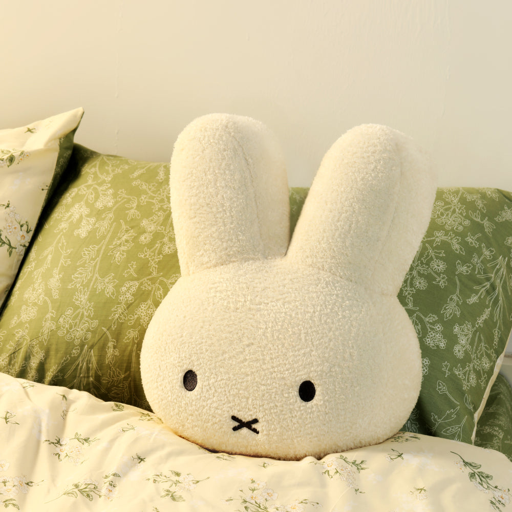 Miffy Cushion Head Fluffy White 40cm | Miffy @ Hyggerium