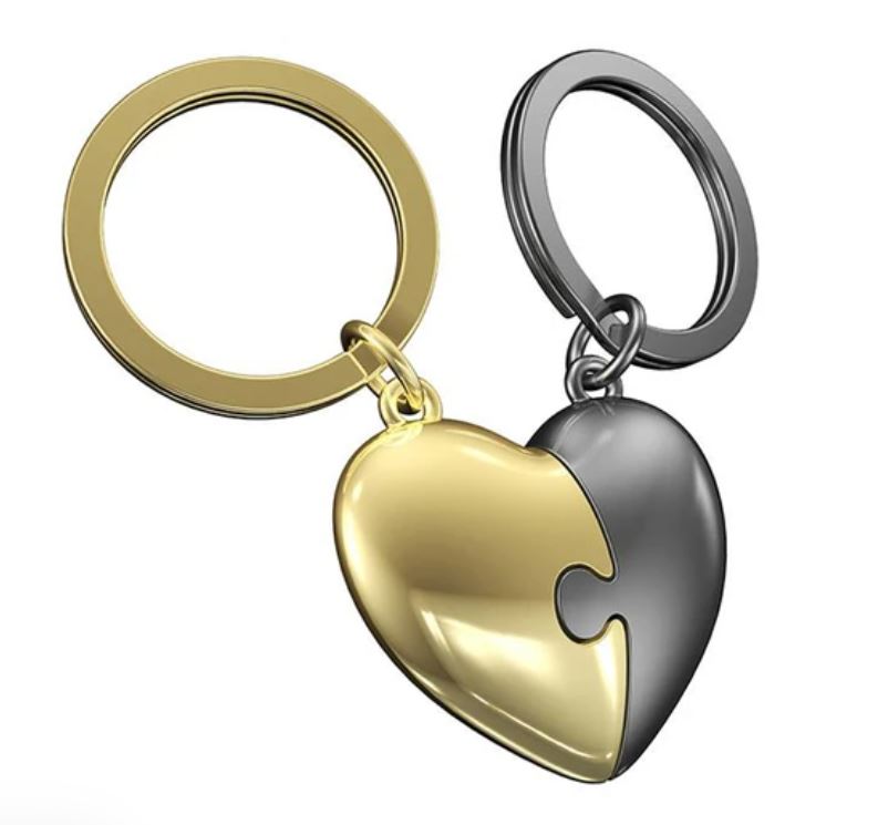 Keychain Puzzle Heart | Couple Keychain | Unique Keychain | Charm ...